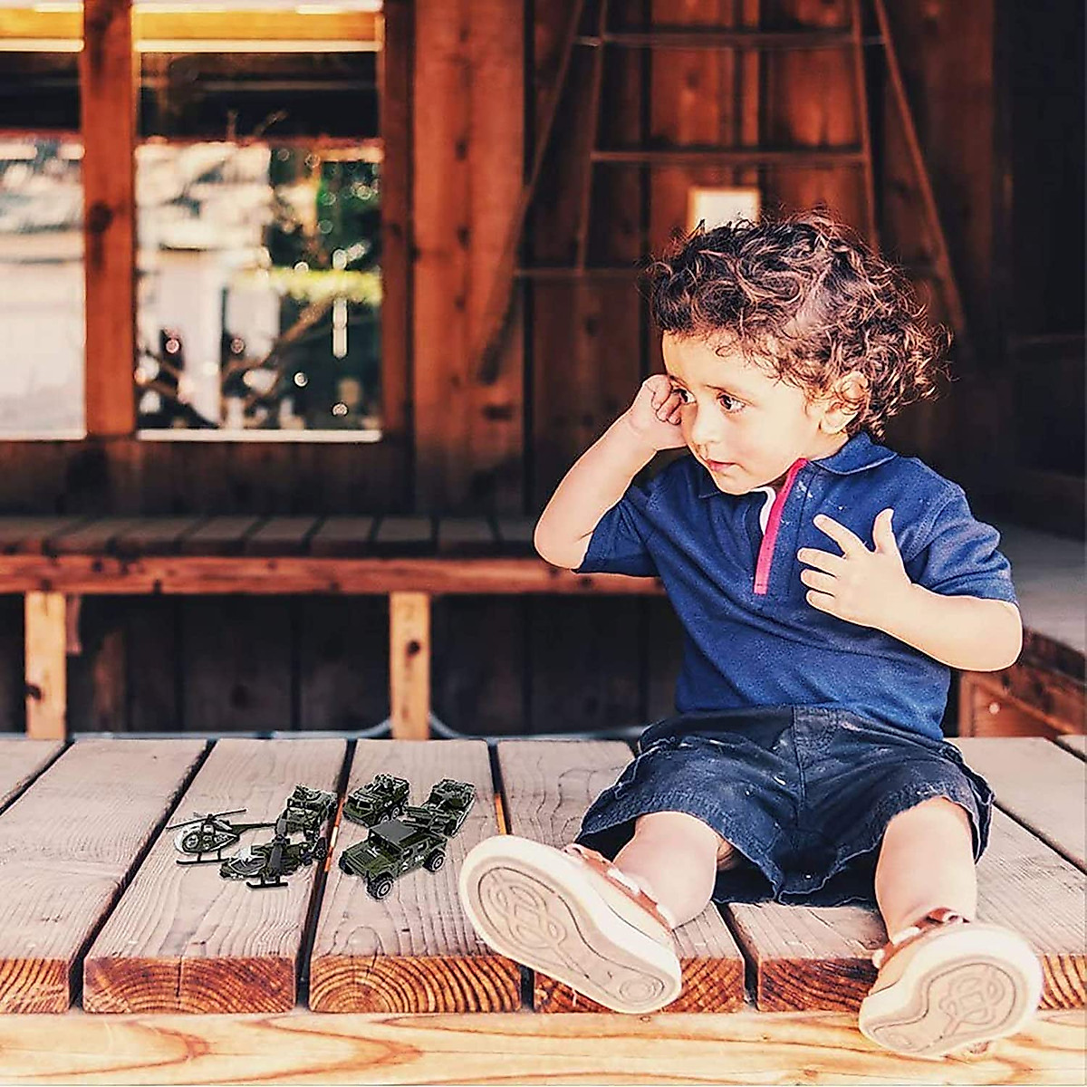 Shellvcase Diecast Military Vehicles, 6 Pack Army Toys Assorted Alloy Metal Model Cars Tank,Helicopter,Panzer,Anti-Air Vehicle Playsets Gift for Boys Kids Age 6 7 8 9 10