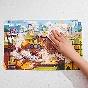 Constructive Eating Made in USA Construction Placemat for Toddlers, Infants, Babies and Kids - Made with Materials Tested for Safety