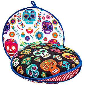 Largest! Two Sided Tortilla Warmer, 12” Insulated and Microwaveable, Fabric Pouch Keeps Them Warm for up to One Hour! Perfect Holder for Corn & Flour, Insulated Keeper! by ENdeas