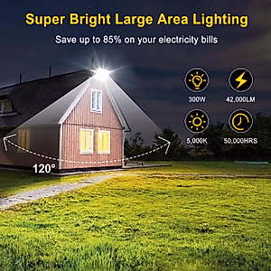 ADUB LED Post Top Light 100W 14,000LM, ETL Listed LED Post Lights Outdoor, 300W LED Flood Light ETL Listed, 42,000LM