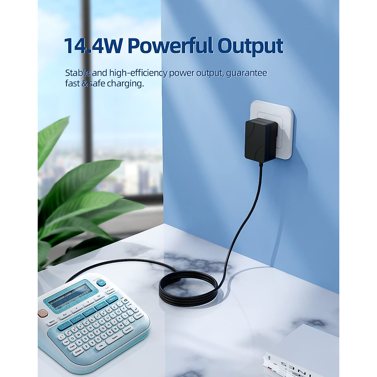 9V AC Adapter Compatible with Brother P-Touch, UL Listed Charger for PT-D200 PT-D200G PT-D202 PT-D215e PTH110 PT-1880 PT-1890 PT-1280 PT-1290 PT-1830 AD-24 AD-24ES AD-60 Label Maker Power Supply