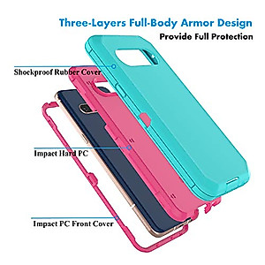 LG V60 Case, LG G9 ThinQ/LG V60 ThinQ 5G Case, Thybx [Drop Protection] Full Body Shock Dust Absorbing Grip Plastic Bumper TPU 3-Layers Durable Solid Phone Sturdy Hard Cases Cover [Turquoise]