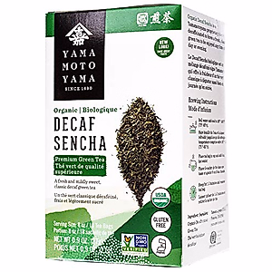 Yamamotoyama Organic Decaf Sencha Green Tea Bag, 18 ct (1 Pack), Decaffeinated
