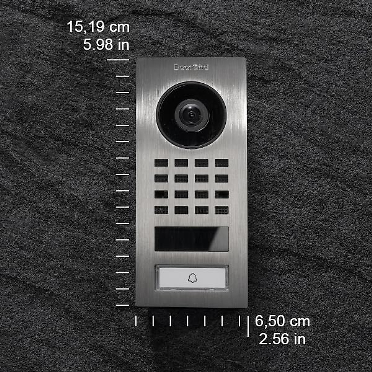 DoorBird IP Video Door Station D1101V Surface-Mount, Stainless Steel V2A, Brushed, Surface-mounting POE Video Doorbell