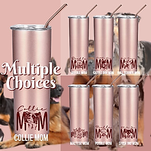 Onebttl Dog Mom Gifts, Dog Lover Gifts for Women, Best Dog Mom Ever, 20 oz Rose Gold Insulated Tumbler - Border Collie Mom
