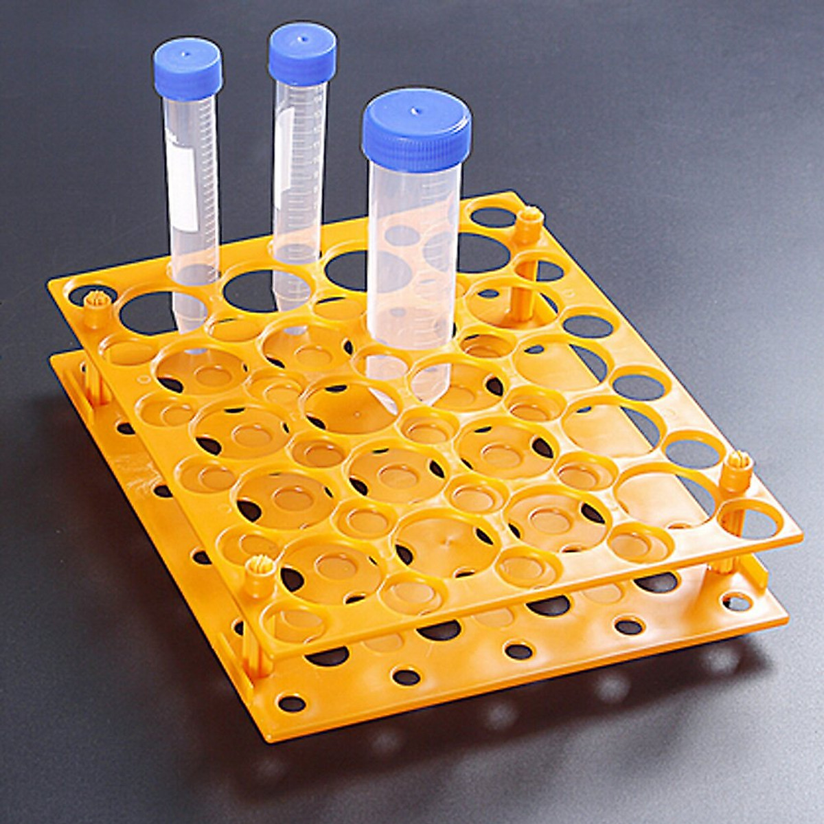 BIPEE Test Tube Rack, Centrifuge Tube Holder for 10ml, 15ml, 50ml, Detachable Plastic Stand, 50 Well