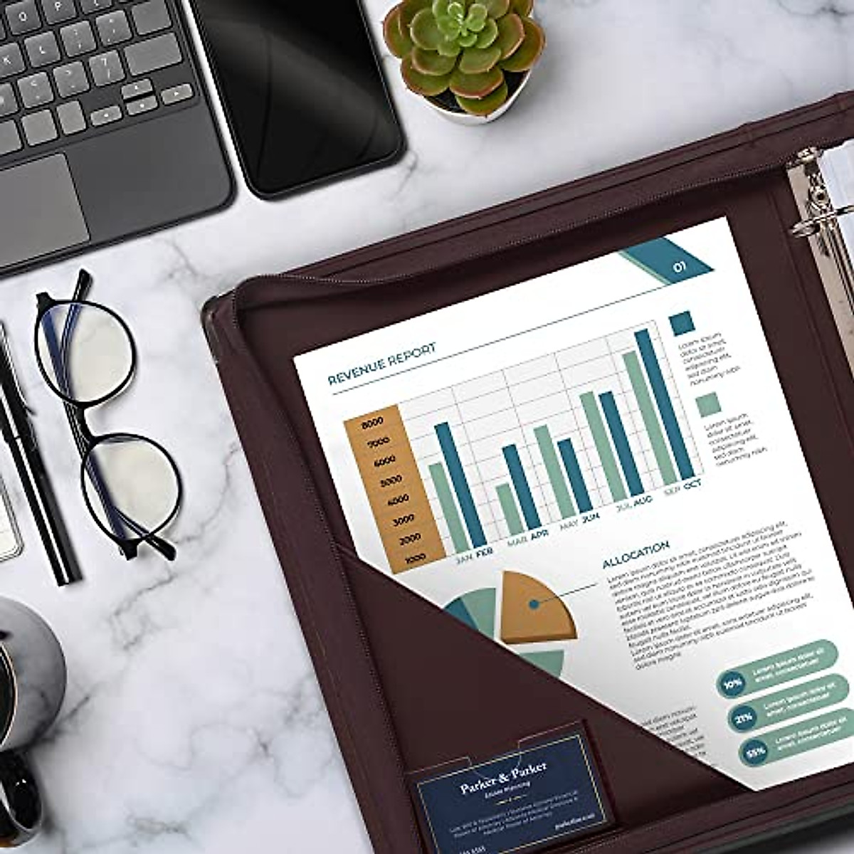 Samsill Classic Professional 3 Ring Zippered Binder, 2 Inch Round Ring, Portfolio Organizer for 8.5x11” Documents, Binder with Zipper, Silver Corner Accents, Burgundy