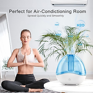 Cool Mist Humidifiers for Bedroom Large Room, Lerat Baby Humidifier with Night Light for Nursery, Auto Shut-off & Quiet Operation Humidifier for Plants, Air Ultrasonic for Pets, Indoor, Home, Office