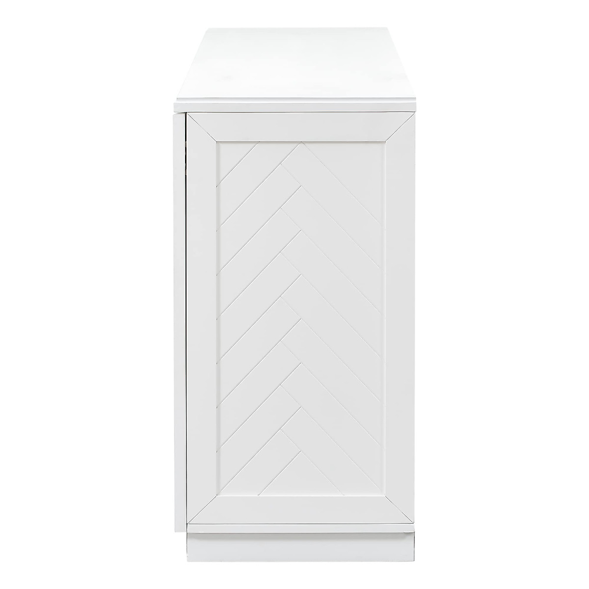 Knocbel Modern Buffet Sideboard Storage Cabinet with 4 Doors and 4 Adjustable Shelves, Entryway Hallway Foyer Long Console Table Cupboard Coffee Bar Cabinet (White)