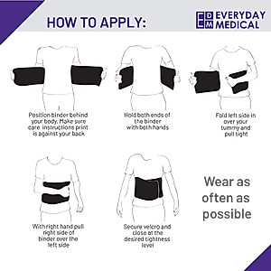 Everyday Medical Abdominal Binder Post Surgery – with Bamboo Charcoal Accelerate Healing and Reduce Swelling After C-Section, Abdomen Surgeries, Tummy Tuck, Bladder & Gastric Bypass Belly Girdle