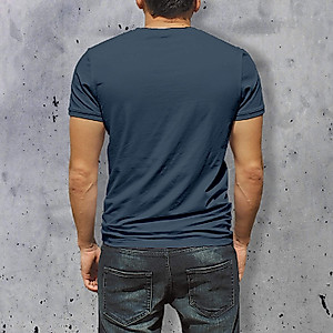 BANNER BUZZ MAKE IT VISIBLE BannerBuzz, Plain Crew Neck T-Shirt Short Sleeve, Cotton Fabric, Unisex, Fabric Warranty for up to 25 Washes (X Large, Blue)