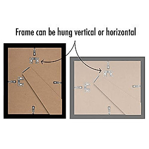 Americanflat 8x10 Picture Frame with Polished Plexiglass - Set of 5 - Use as 5x7 Frame with Mat or 8x10 Frame Without Mat - Galleria Collection - Gallery Frames for Tabletop and Wall Display - Black