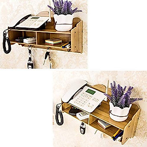 PIBM Stylish Simplicity Shelf Wall Mounted Floating Rack Shelves Wooden Background Wall Storage Boxes Living Room,41X23X15Cm,4 Colors, Walnut