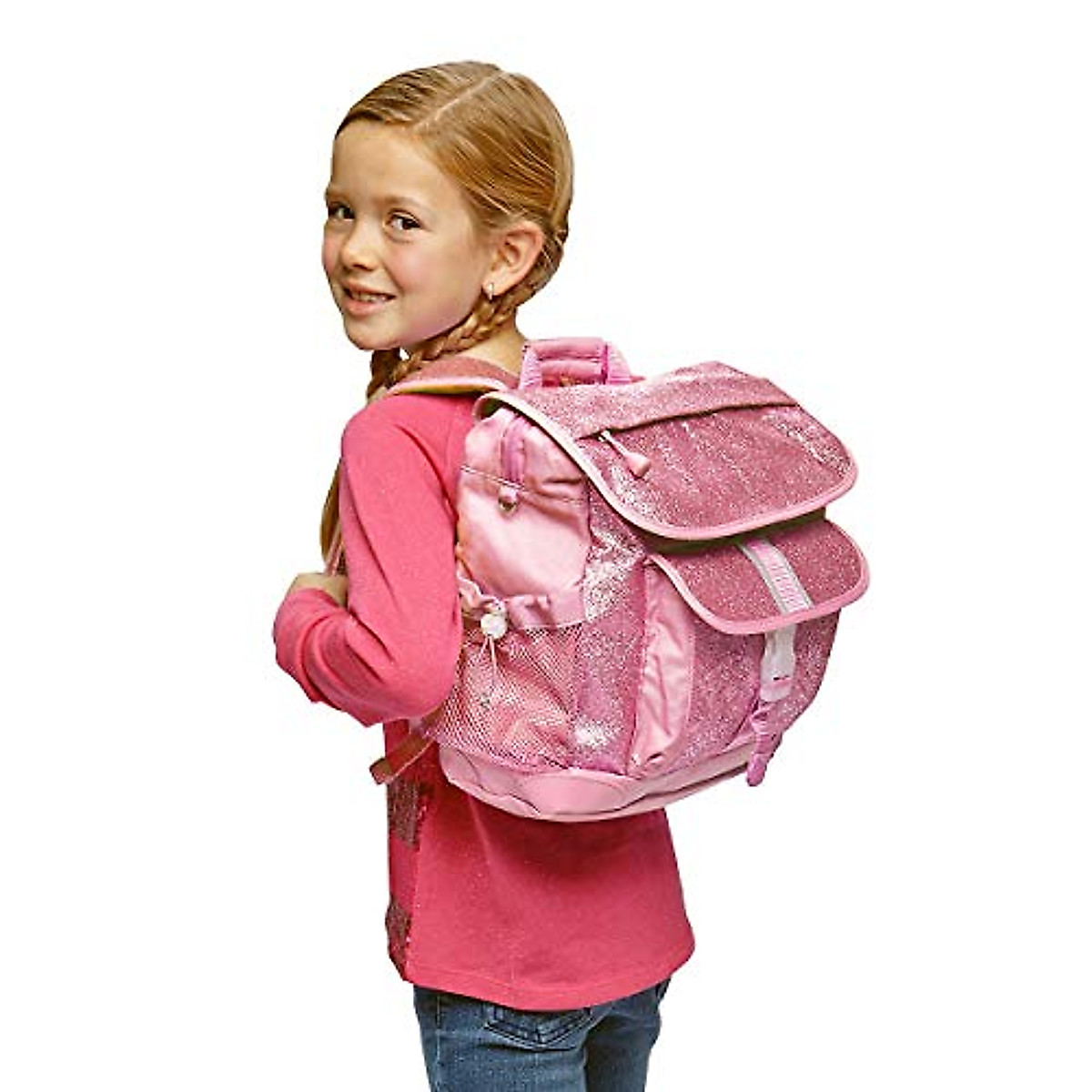 Bixbee Kids Backpack, Water Resistant Backpack for Girls & Boys with Pockets, Durable Zippers & Easy Carry Design - Perfect Size Children's Bookbag for School & Travel in Sparkalicious Pink- Medium