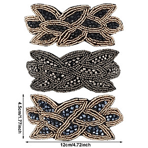 Tatuo 3 Pieces 1920s Flapper Headbands for Women 20s Vintage Headpiece Rhinestone Beaded Leaf Hairband Hair Accessory