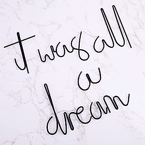 HIMIFOLO Metal Words Wall Decor Quote Sign Bedroom Wall Decor Above Bed Art Sculpture for Home Living Room Hotel Apartment Wall Decoration(It was All A Dream)