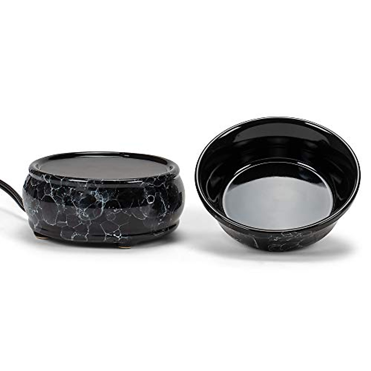 Original Candle Warmer - Black Marble Electric Candle and Tart Burner, 2 Piece
