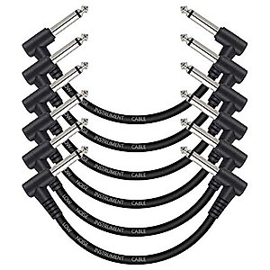 Dalonfy Guitar Effect Pedal Cables 6 Inch -1/4 Instrument Cables for Effect Pedals Right Angle Patch Cable Right Angle Pedal Cable Kit