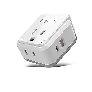 Ceptics South Africa Power Adapter Travel Set - 20W PD & QC, Fast & Safe with Dual USB & USB-C - 2 USA Outlet - Use All Over Africa, Zimbabwe, Morocco - Includes Type E/F, M, G SWadAPt Attachments