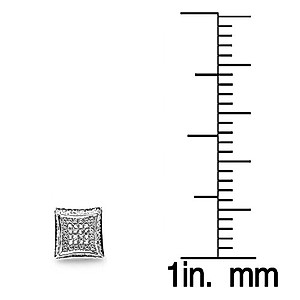 Dazzlingrock Collection 0.05 Carat (ctw) 14K Round White Diamond Micro Pave Kite Shape Stud Earring (Only 1pc), White Gold