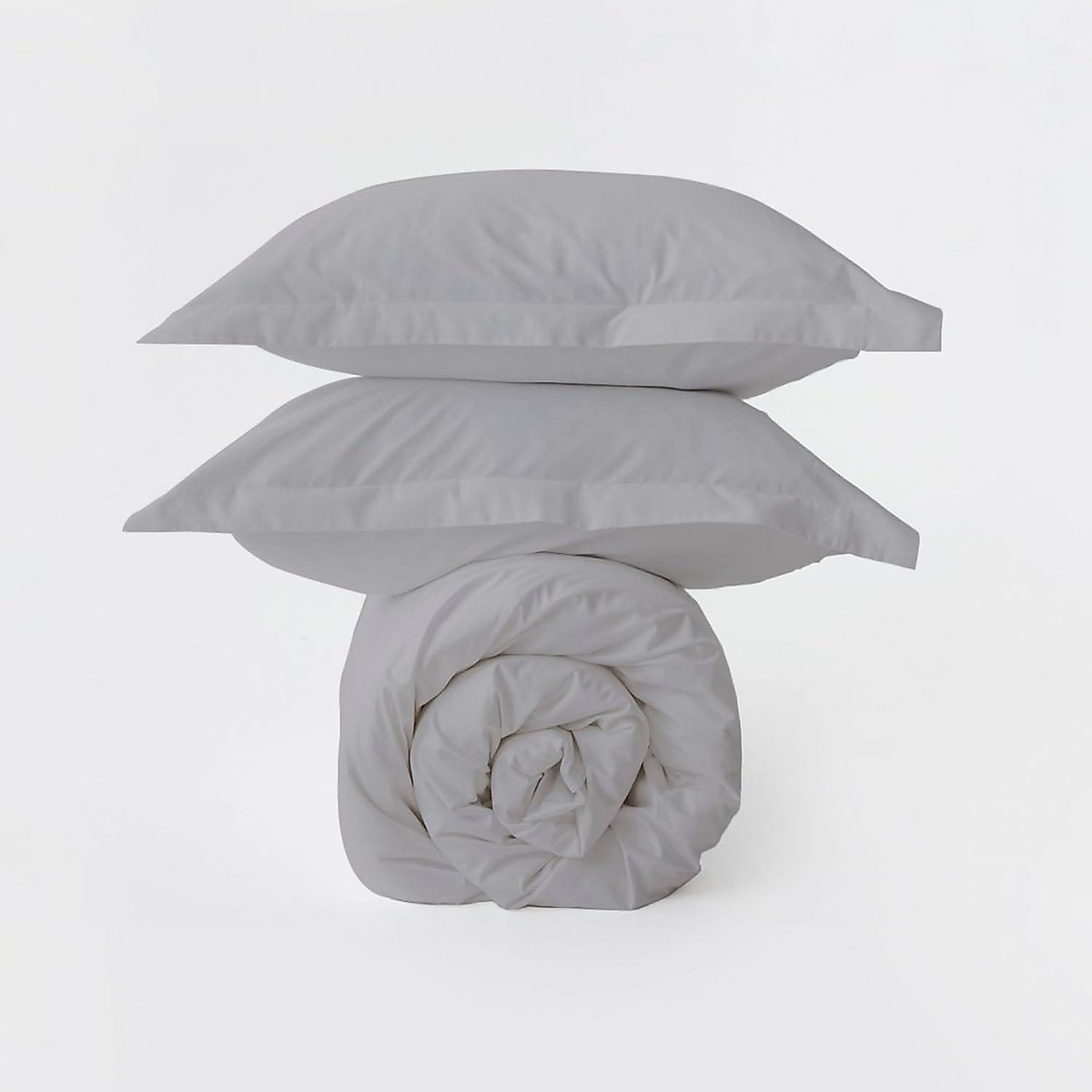 Kotton Culture Duvet Cover Full 3 Piece 100% Egyptian Cotton with Zipper Closure & Corner Ties Breathable All Season 600 Thread Count Soft Sateen Weave Comforter Cover (Queen/Full, Silver)