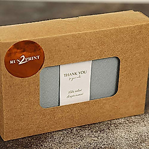 (36 Pack) Thank You Cards With Envelopes & Stickers - Elegant Dusty Blue Emboss Gold Foil Pressed - Blank Notes Wedding, Bridal, Baby Shower, Business and Formal All Occasion Cards (Dusty Blue)