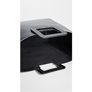 STAUD Women's Black Leather Shirley Large Tote Handbag