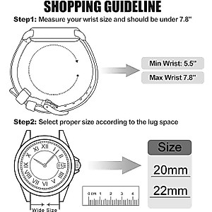 Deeplus 22mm Leather Watch Bands, Western Retro Embossed Leather Bands Compatible with Samsung Galaxy Watch 46/45mm, Gear S3 Frontier, Huawei Watch GT, Garmin Vivoactive 4/Forerunner 945, Retro Brown