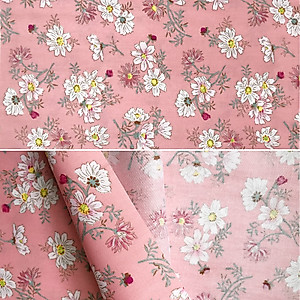 Qililandiy 7 Pieces Floral Printed Quilting Fabric, 100% Cotton Fat Quarter Fabric Bundles Fabric for Sewing Crafting Scrapbooking, 46cmx56cm (Approx. 18"x22") (Peony Lily)
