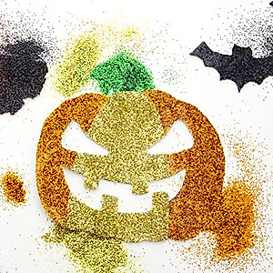 BAZIC Glitter Shaker 6 Primary Color, Sparkling Powder for Kids Slime Paints Crafts Nail Art Polish Skin Halloween Party (12g/Pack), 1-Pack