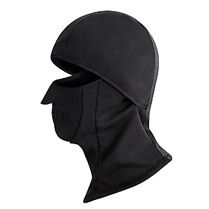 ZERDOCEAN Winter Windproof Fleece Full Face Motorcycle Ski Mask Balaclava Black