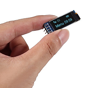 DWEII 10 Pieces I2C Display Module 0.91 Inch I2C OLED Display Module I2C OLED Screen Driver DC 3.3V~5V 4PINS for Arduino ESP32 ESP8266 AVR PIC STM32 for Raspberry pi (Blue Color)