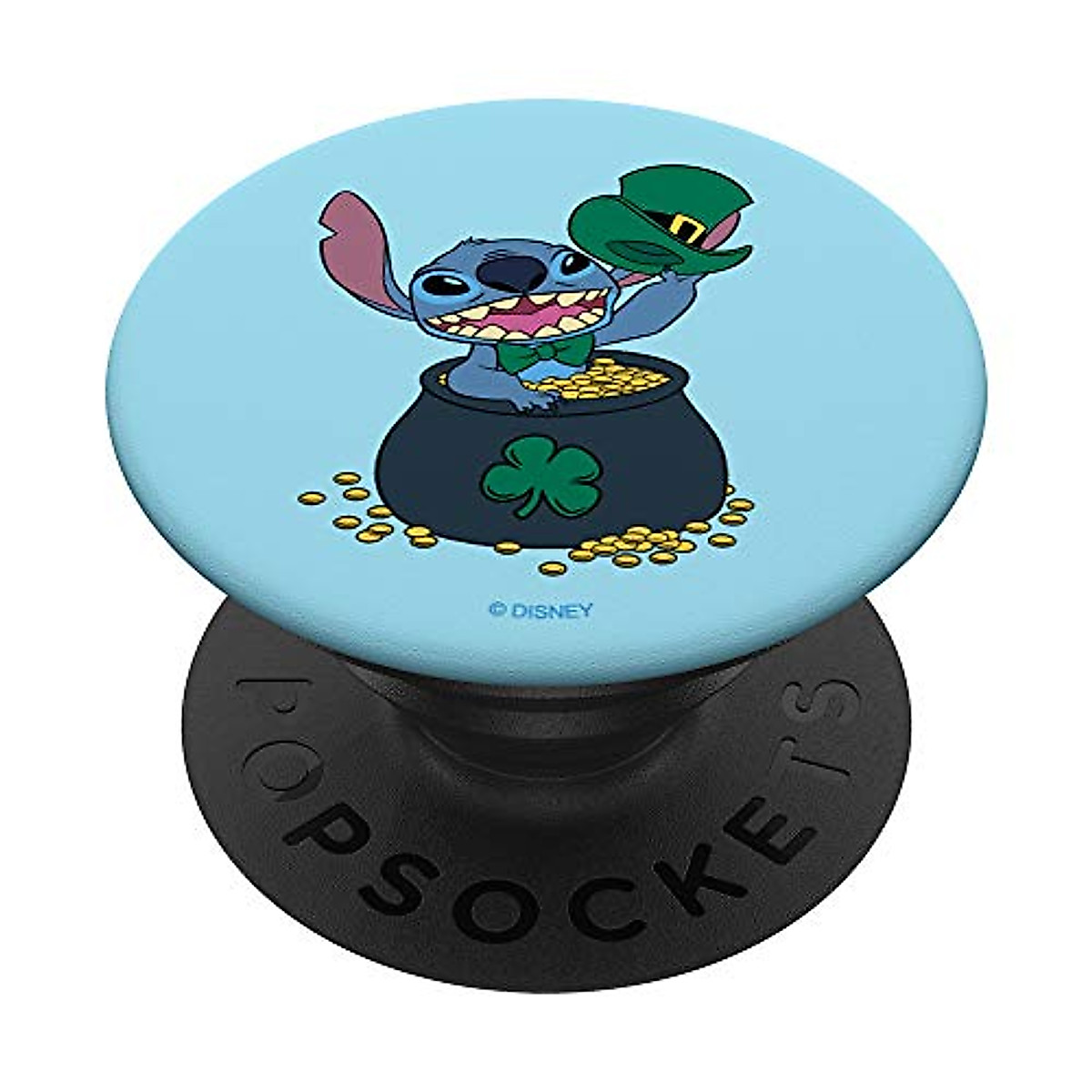 Disney Stitch Pot of Gold Shamrock St. Patrick's Day PopSockets PopGrip: Swappable Grip for Phones & Tablets