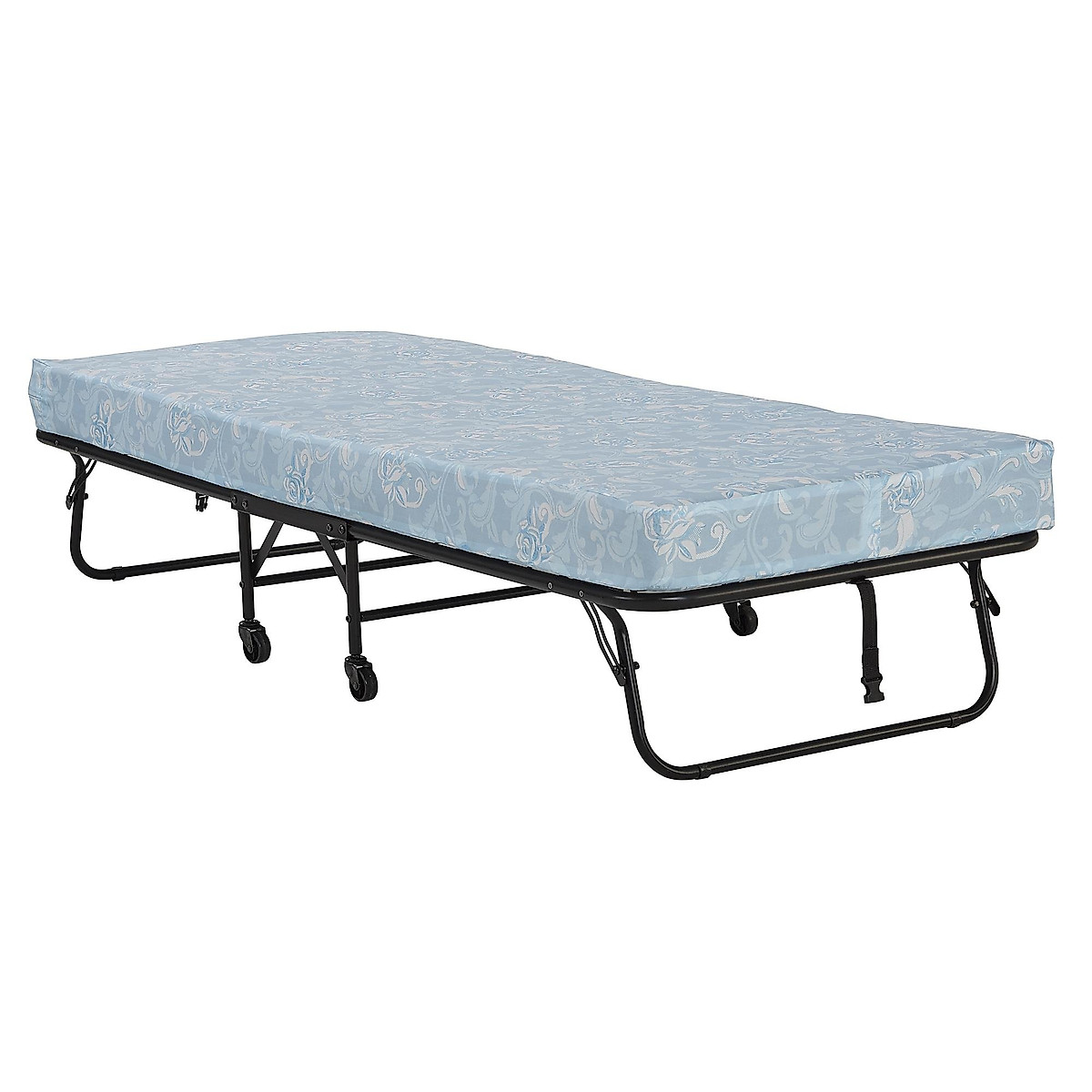 DHP Levy Folding Guest Bed with Metal Frame & 5 Inch Mattress, Twin, Black