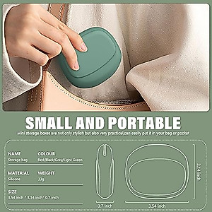 4 PCS Silicone Headphone Organizer with Magnetic Buckle Anti-Fall Out Portable Mini Key Box, Data Cable Storage Case,Soft Sleek Mini Storage Bag, Wired Headphone Organizer-(Red-Green-Grey-Black)