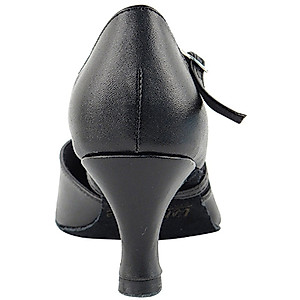 Women's Ballroom Dance Shoes Tango Wedding Salsa Dance Shoes Black Leather 9691EB Comfortable - Very Fine 2.5" Heel 9 M US [Bundle of 5]