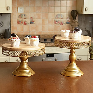 weharnar Set of 2 Cake Stand for Dessert Table Cake Plate Tray for Wedding Birthday Baby Shower Christmas Party, Cake Stand 12" 10"