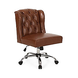 Christopher Knight Home Tammy Contemporary Wingback Tufted Swivel Office Chair, Midnight Black
