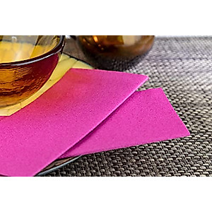 SimuLinen Magenta Dinner Napkins Paper Disposable & Decorative –Dinner Napkins with Linen-feel, Cloth-Like & KOSHER for Passover, Easter, Weddings, Shower Napkins – Size: 16”x16” – Box of 50