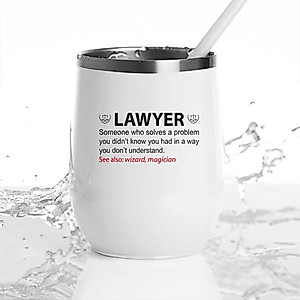 Law Meaning Definition Gift for Lawyers 12oz Wine Tumbler Cup