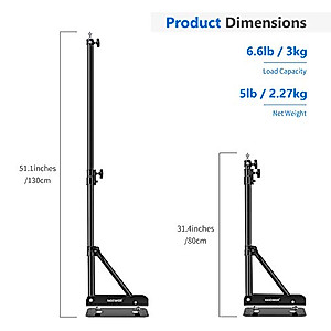 Neewer Wall Mounting Triangle Boom Arm for Ring Light, Monolight, Softbox, Reflector, Umbrella, and Photography Strobe Light, Support 180 Degree Rotation, Max Length 4.3 feet/130cm (Black)
