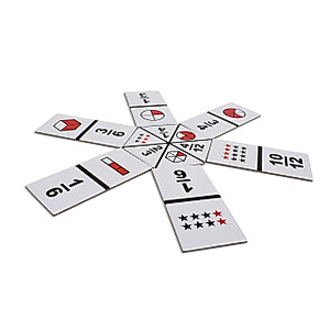 LEARNING ADVANTAGE The Original Fraction Dominoes - 49 Dominoes - Math Manipulative for Kids - Equate, Add and Subtract Fractions