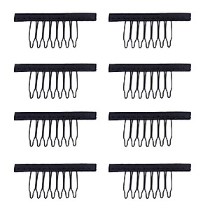 HONBAY 50PCS 7-teeth Wig Clips Wig Combs, Hair Extensions for Wig Caps DIY Wig Accessories Tools, Steel Teeth with Cloth