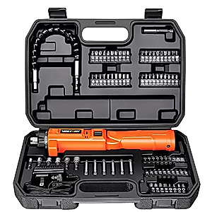 Volltek Cordless Screwdriver, 8V Max 10Nm Electric Screwdriver Rechargeable Set with 82 Accessory Kit and Charger in Carrying Case, 21+1 Cluth, Dual Position Handle, LED Light, VTCD2623