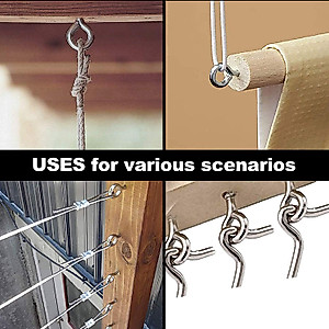 30 Pack of Eye Screws, 2 inch Metal Eye Hooks Thread Self-Tapping Hanging Hooks Eyebolt Ring Black.