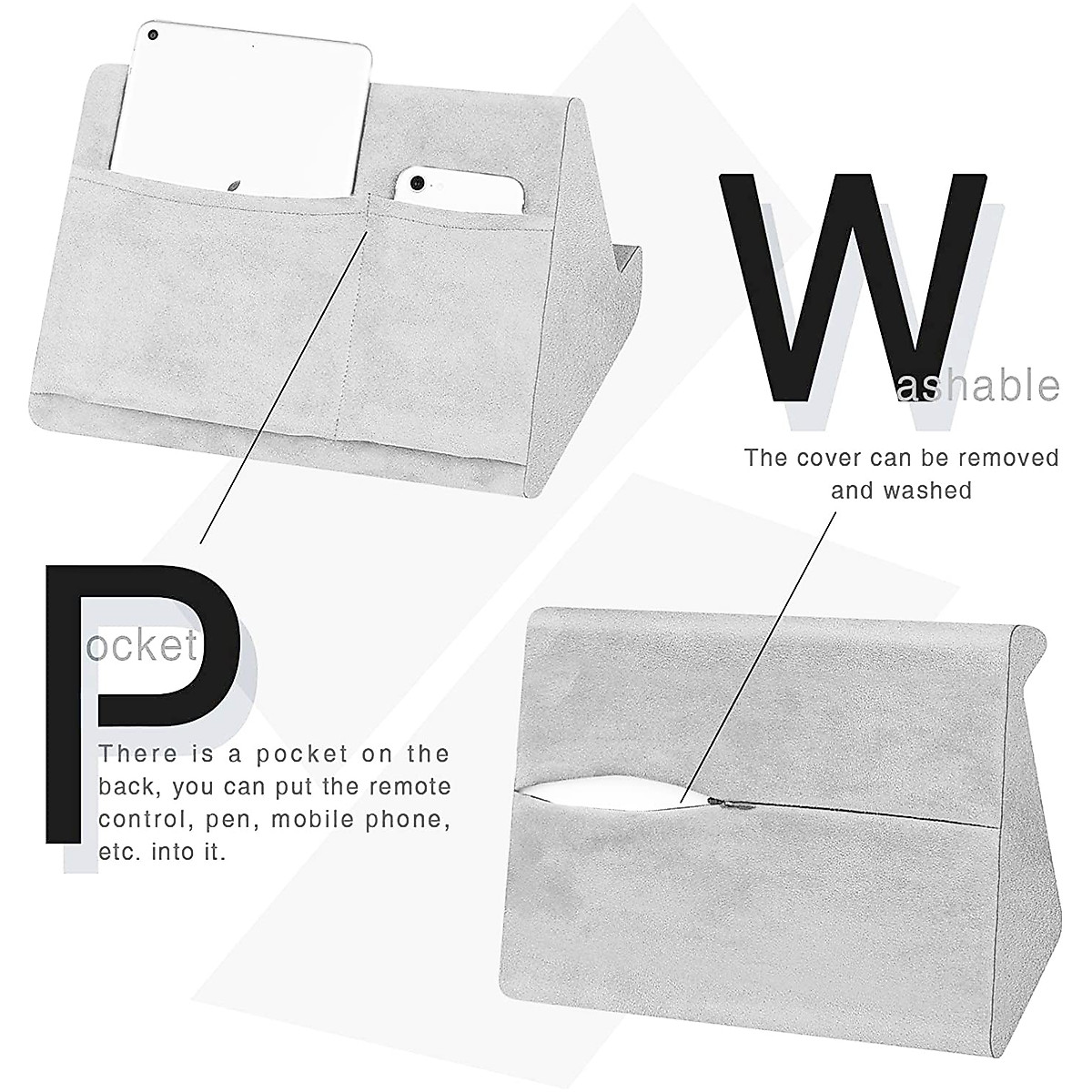 Tablet Stand,Tablet Cushion Stand,Laptop Stand Lazy Holder Stand for Bed Sofa,Laptop Stand Compatible with iPads Tablets eReaders Smartphones Books Magazines (Dark Gray)