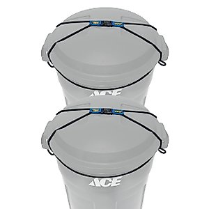 (2 Pack) Doggy Dare Trash Can Lock - Medium - Fits 30-40 Gallon Trash Cans - Perfect for Dogs, Raccoons, Opossums - Bungee Cord Design Makes Install Simple (Trash Can NOT Included)