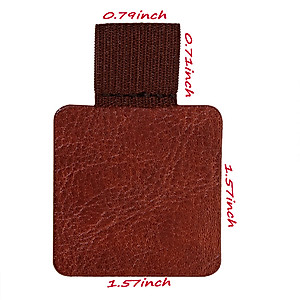 Mini Skater 3 Pcs Self-adhesive Leather Pencil Elastic Loop, Square PU Leather Pen Clip, Pen Holder for Notebooks, Journals, Clipboards, Calendars, Pens Loop Holders Creative Accessories (Red-brown)