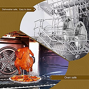 6 Pack Beer Can Chicken Holder Stainless Steel Chicken Roaster Rack Whole Chicken Roaster Stand with Pan Beer Butt Vertical Chicken Stand for Grill Oven Smoker Camping Home BBQ