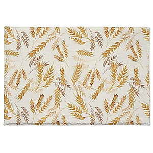 Chucoco Farmhouse Harvest Wheat Rural Plant Doormat Shaggy Plush Rug, Comfy Furry Floor Area Rugs Thanksgiving Day Cozy Throw Shag Carpets Indoor Entrance Decor Door Mats